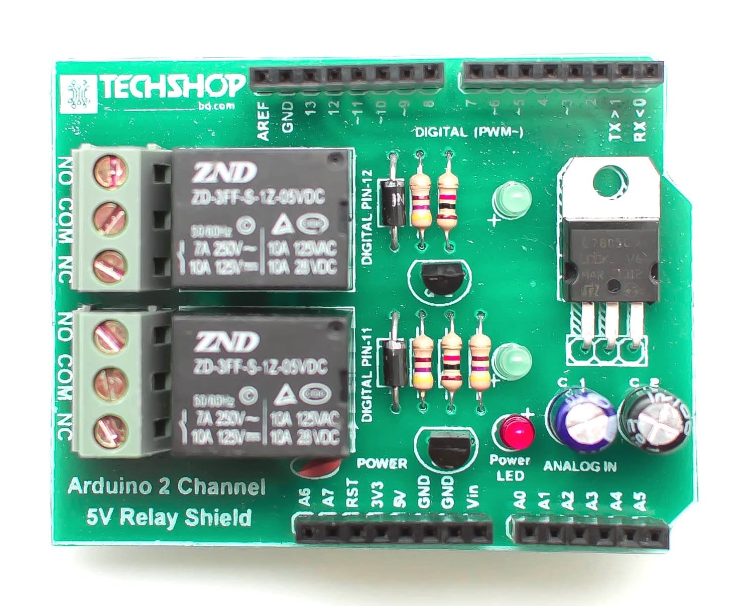 Arduino 2 Channel 5v Relay Shield (Pin11,12) - Tech Bazar || টেক বাজার