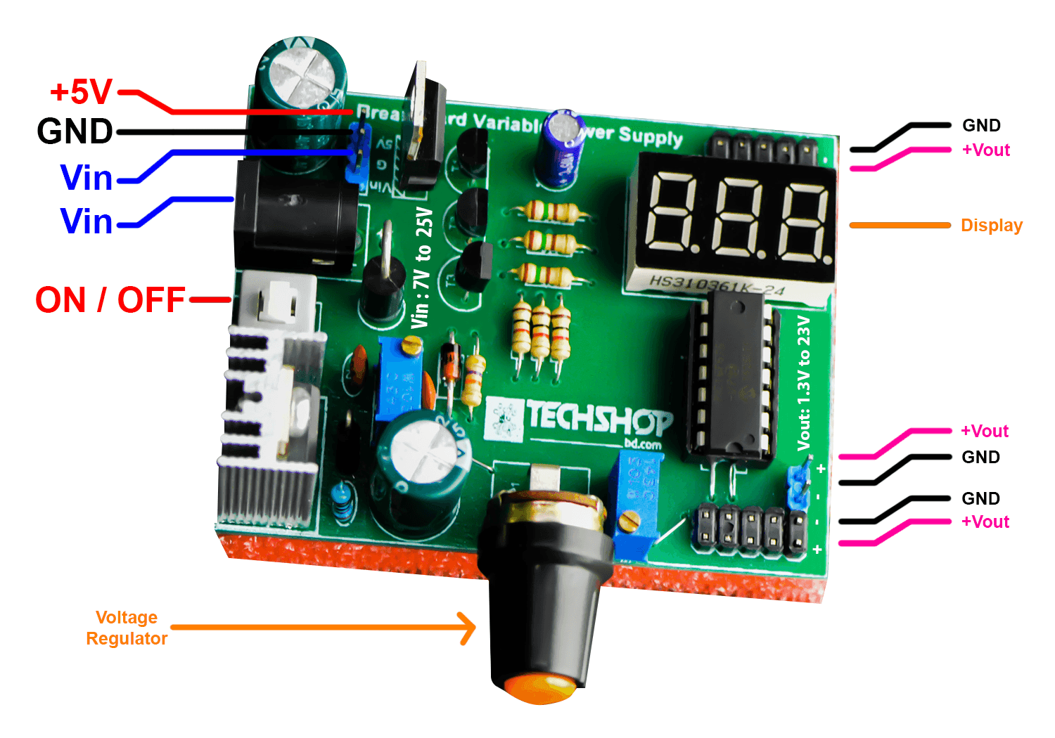 Breadboard Variable Power Supply - Tech Bazar || টেক বাজার