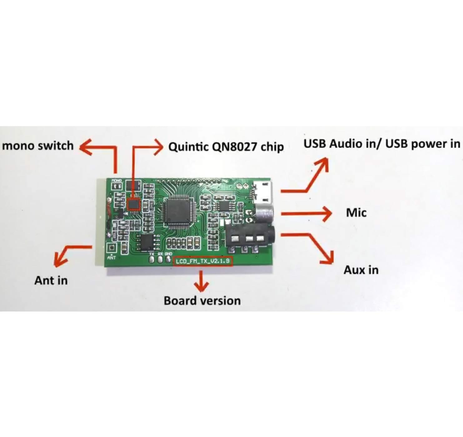 FM Radio Transmitter Module with LCD - Tech Bazar || টেক বাজার