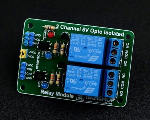 2 Channel 5V Opto Isolated Relay Module - Tech Bazar || টেক বাজার
