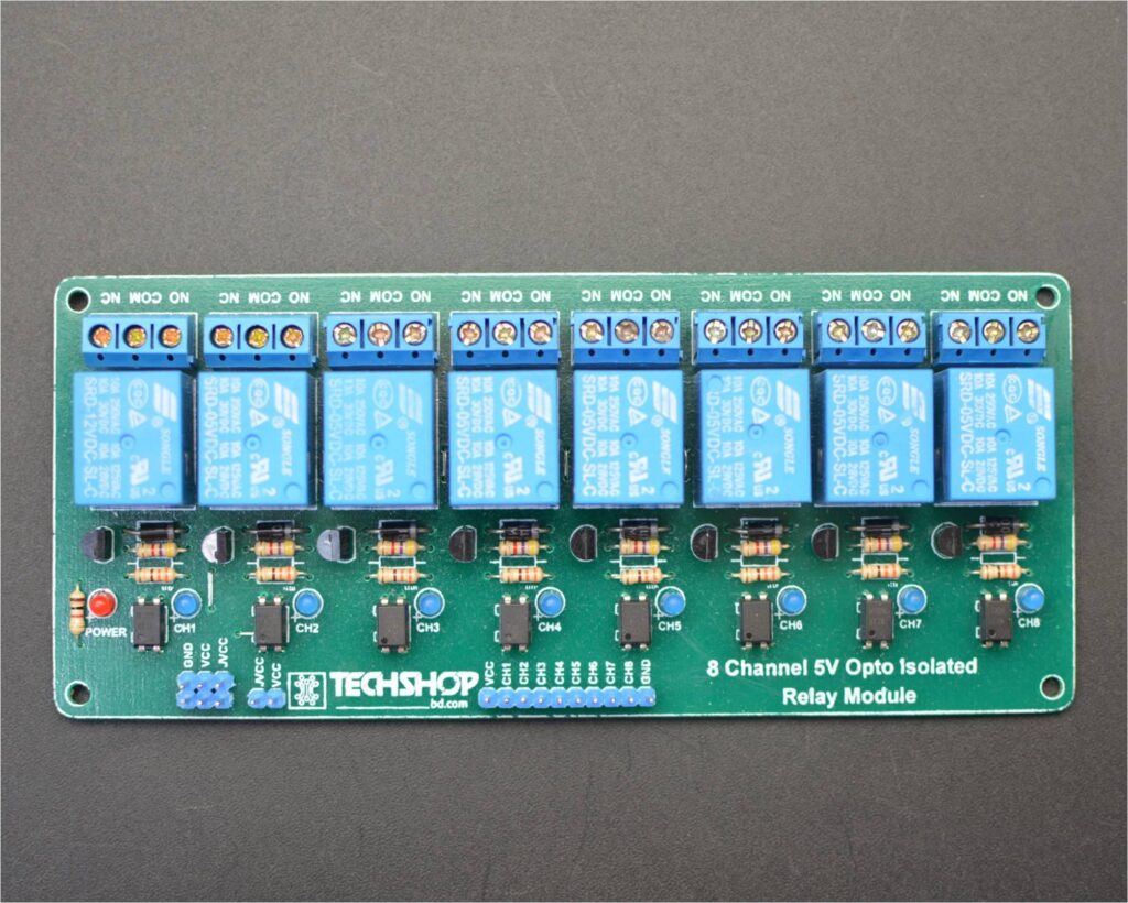 8 Channel 5V Opto Isolated Relay Module - Tech Bazar || টেক বাজার
